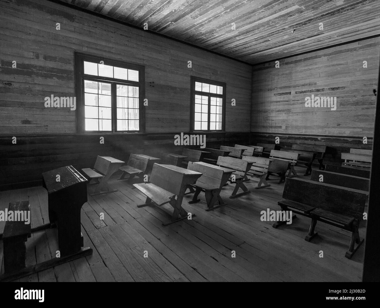 Old classroom interior Black and White Stock Photos & Images - Alamy