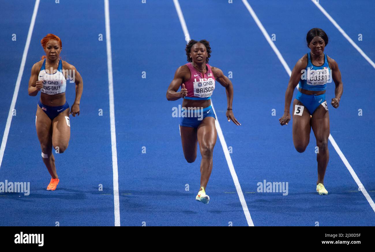 Cheyanne Evans-Gray, Mikiah Brisco and Zaynab Dosso competing in the ...