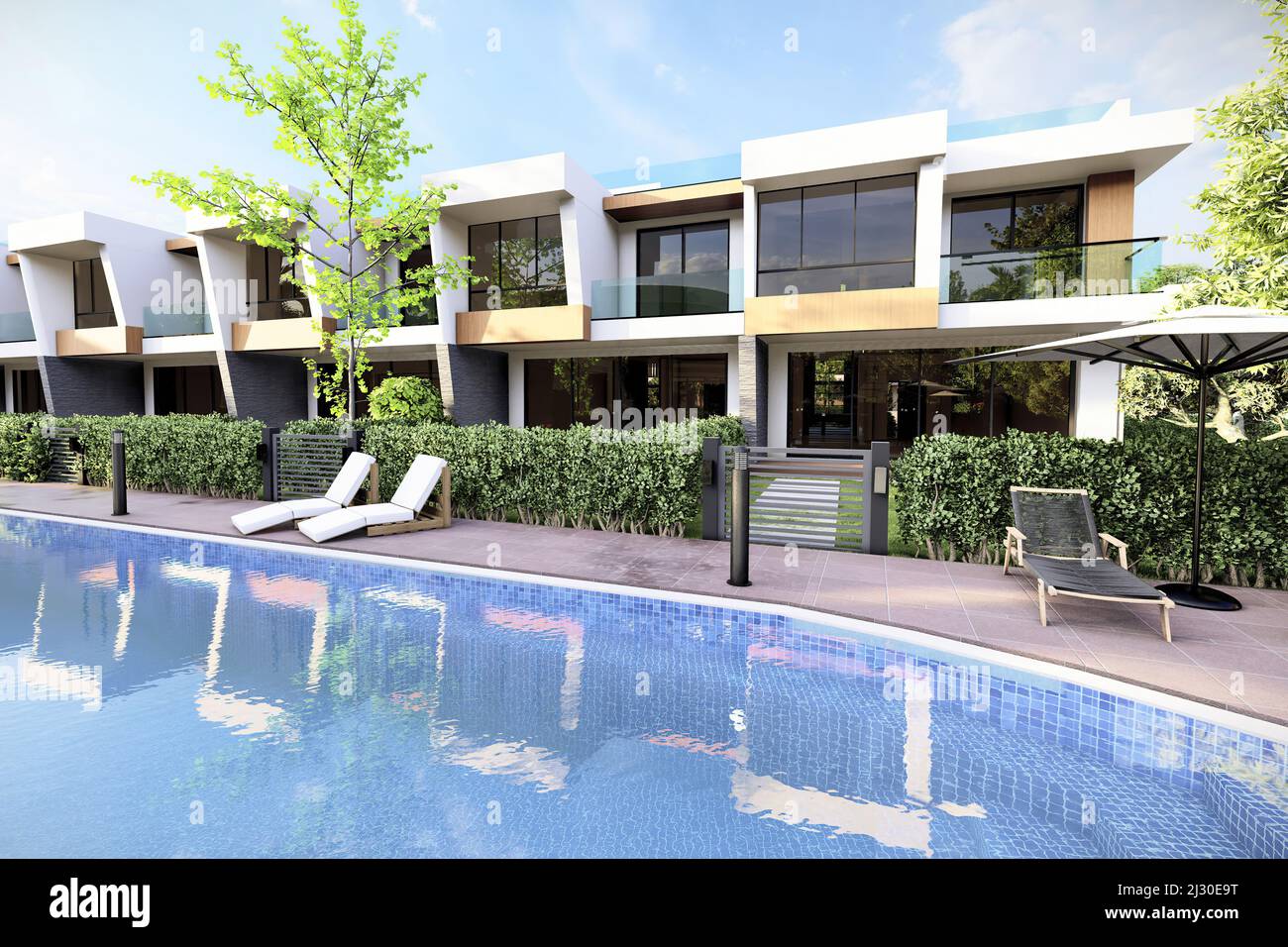 3d render pool house hi-res stock photography and images - Alamy