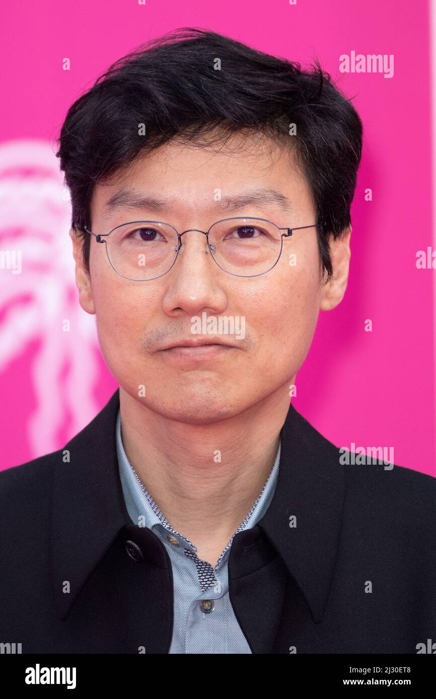 Hwang Dong-hyuk attends the pink carpet during the 5th Canneseries ...
