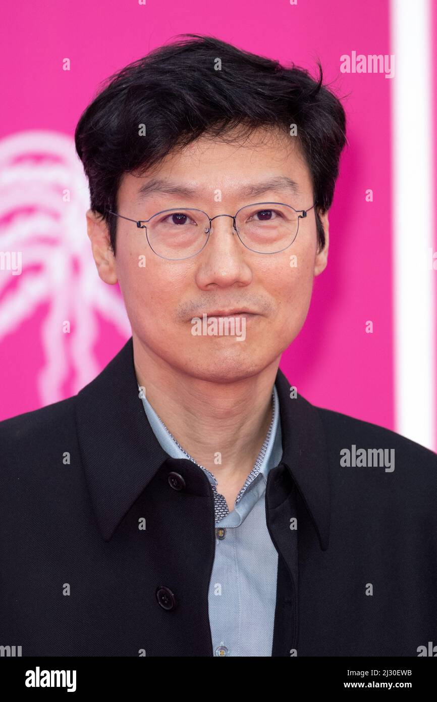 Hwang Dong-hyuk attends the pink carpet during the 5th Canneseries ...
