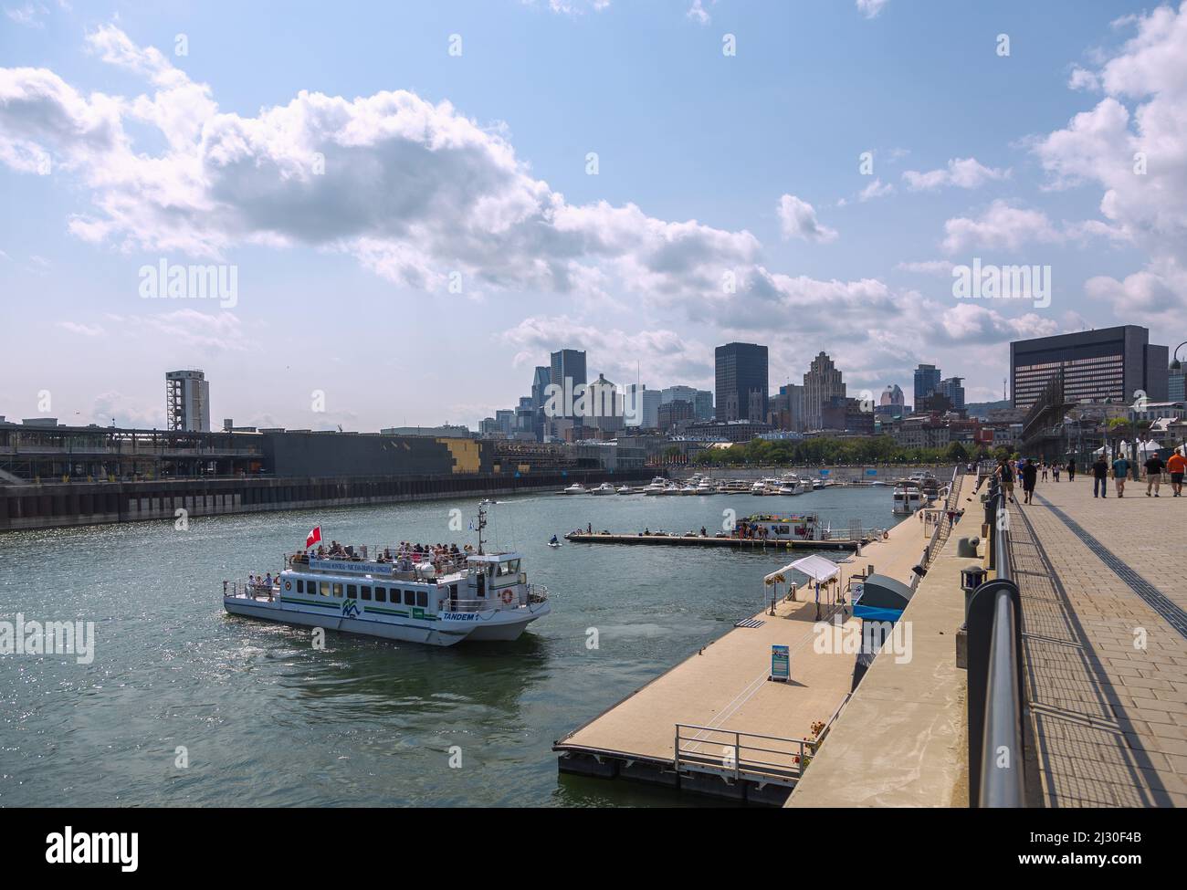 Montreal, Old Port, Bonsecours Basin, pleasure boat Stock Photo - Alamy