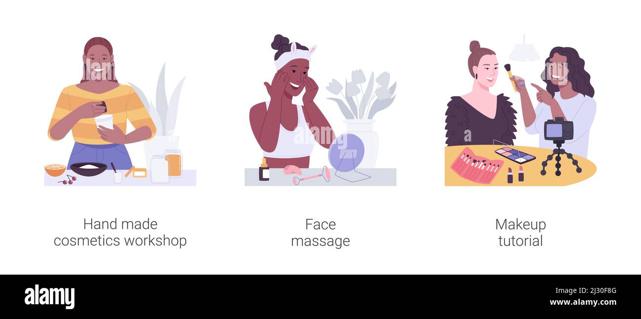 Beauty classes isolated cartoon vector illustrations set Stock Vector ...