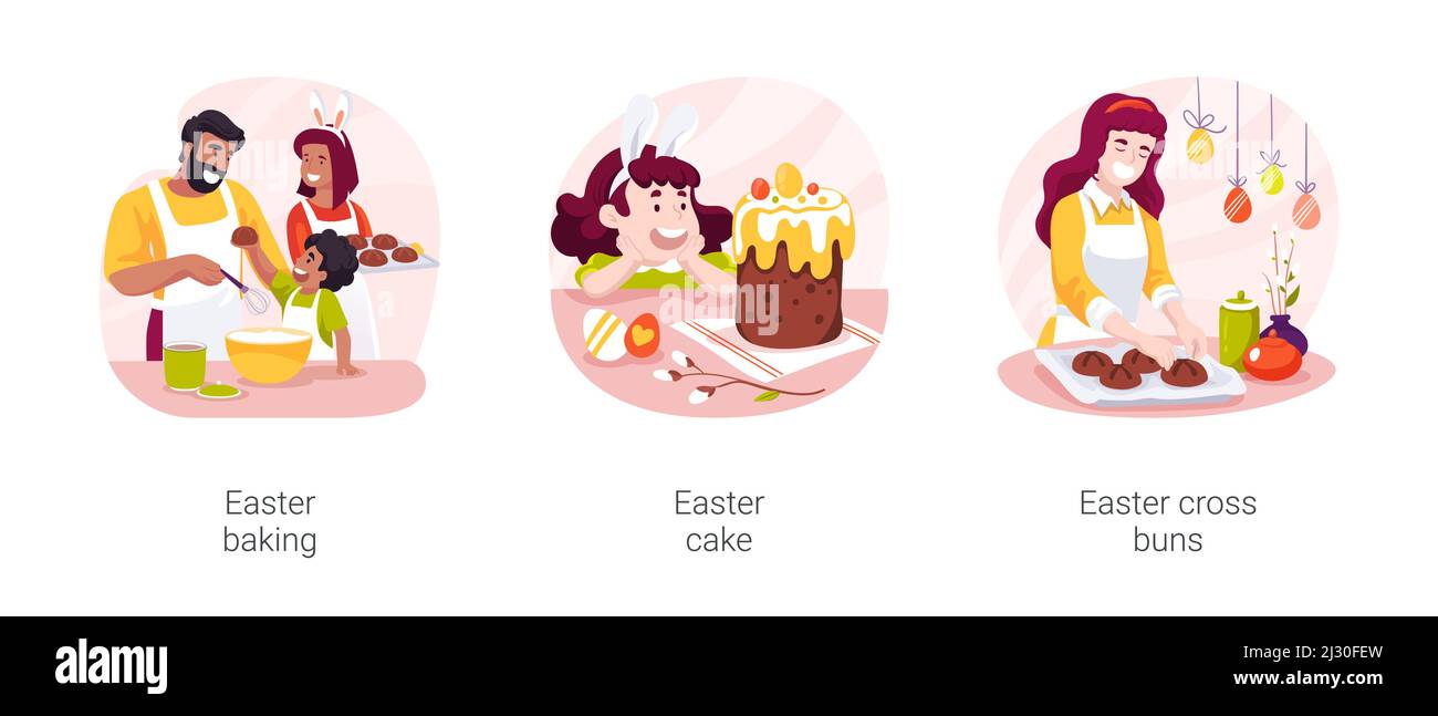 Traditional Easter food isolated cartoon vector illustration set Stock ...