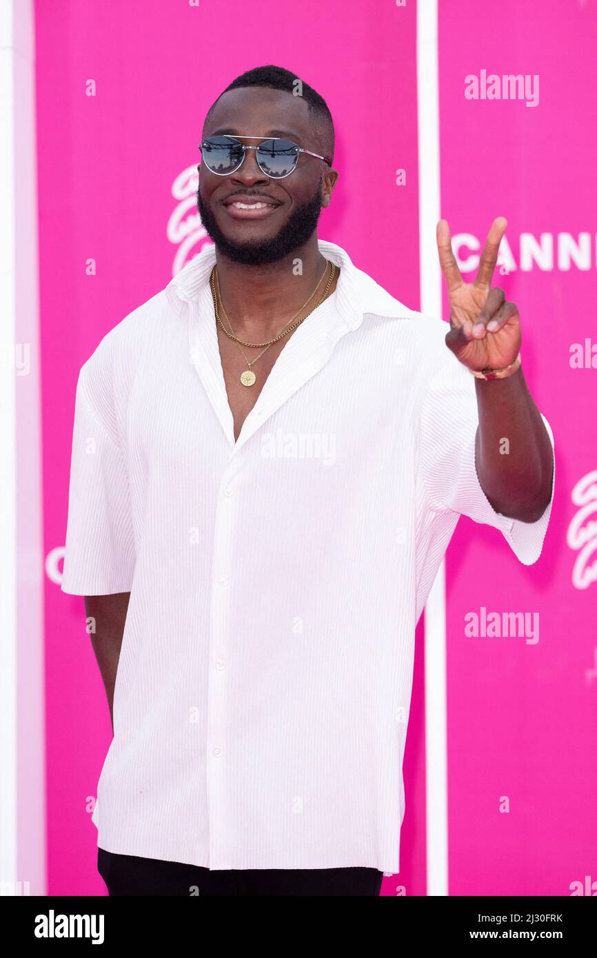 Patrick Aryee attends the pink carpet during the 5th Canneseries ...