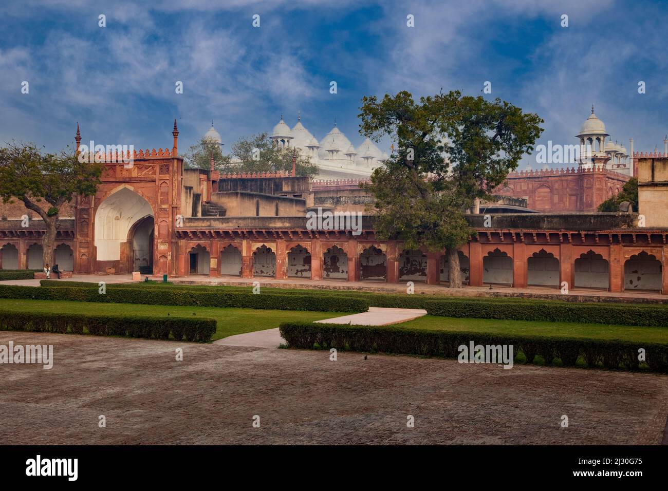 Agra, India. Agra Fort. Diwan-i-Am Courtyard, with Moti Masjid (Pearl ...