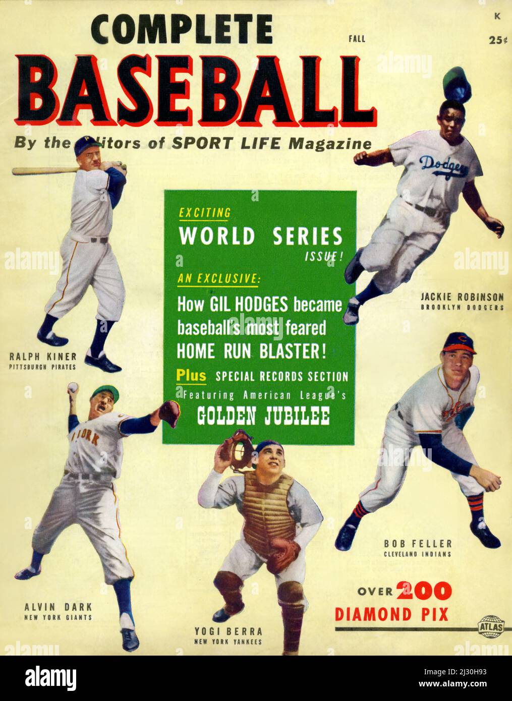 Cover of 1951 Complete Baseball magazine featuring current star players ...