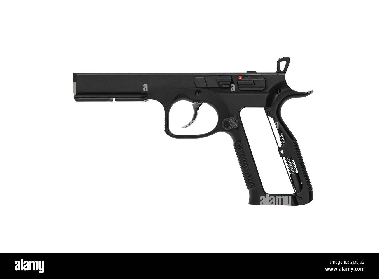 Pistol frame and trigger mechanism. Part of a short-barreled weapon ...