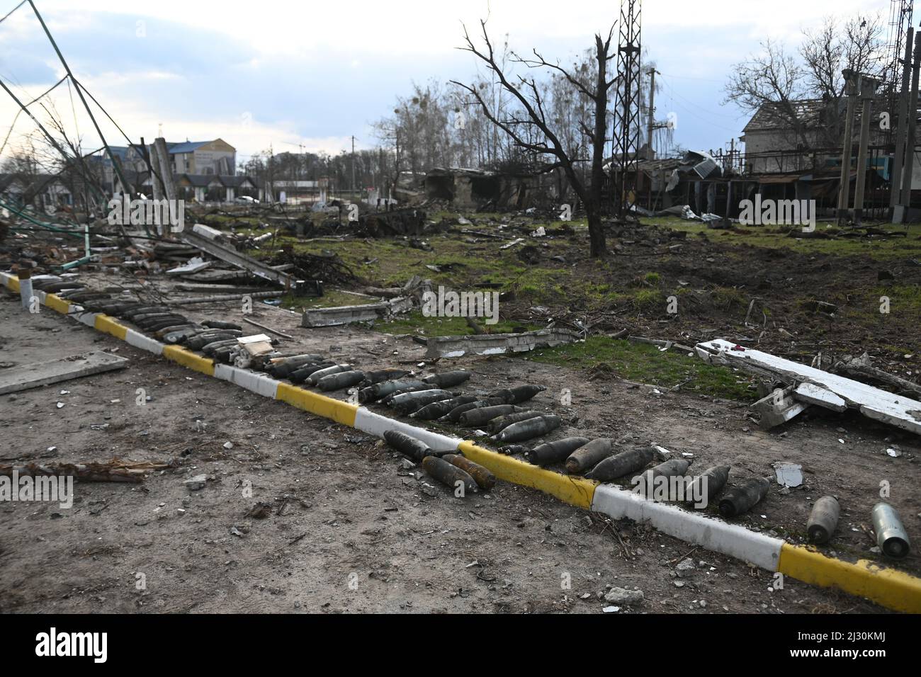 Ukraine. 04th Apr, 2022. Unexploded ordinance have been collected on ...