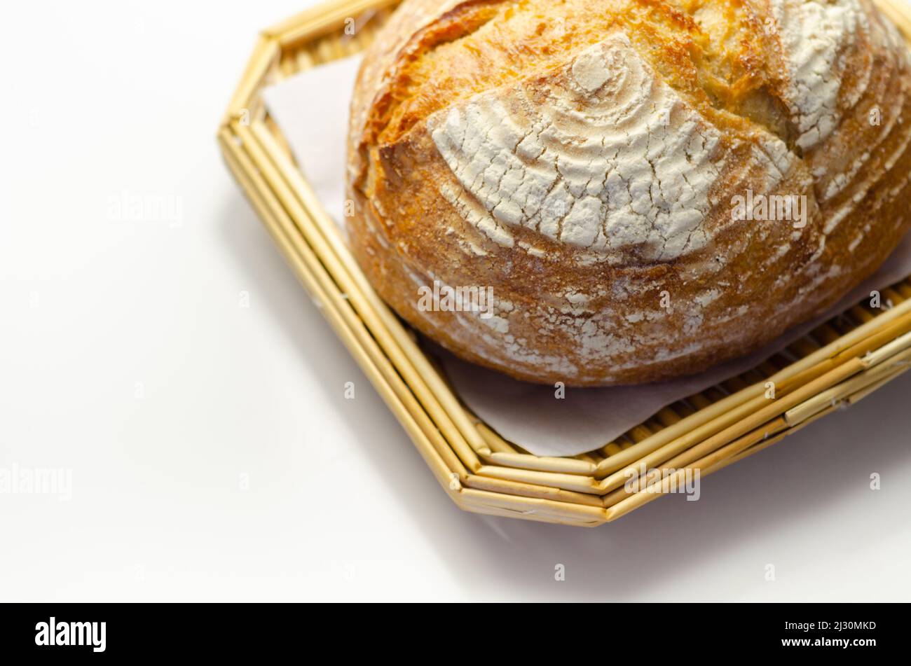 Traditional round loaf of bread baked according to a classic recipe ...