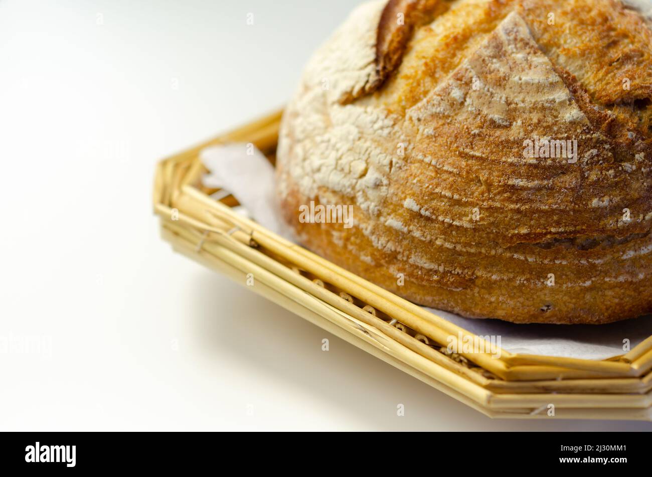 Traditional round loaf of bread baked according to a classic recipe ...