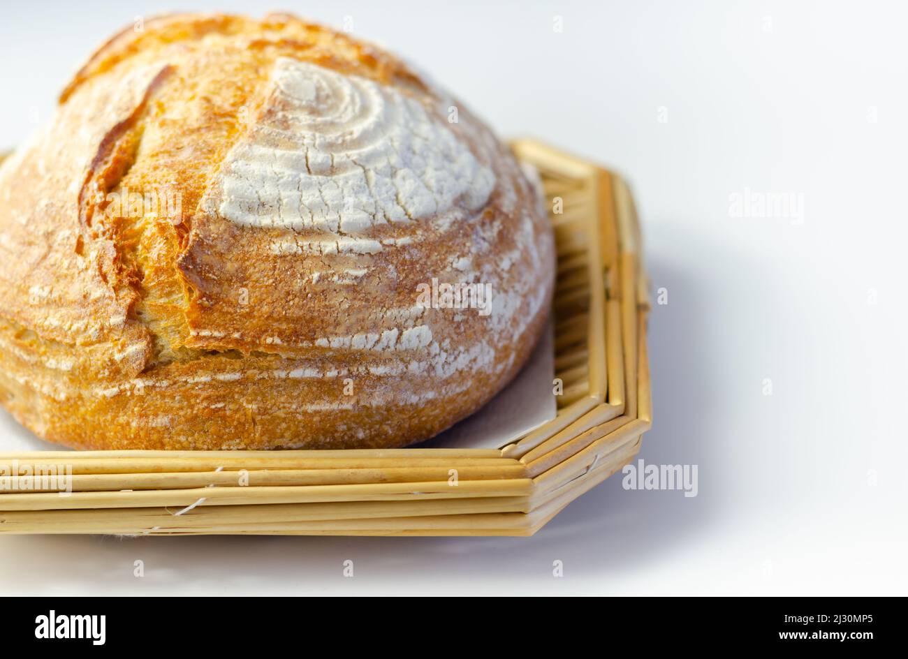 Traditional round loaf of bread baked according to a classic recipe ...