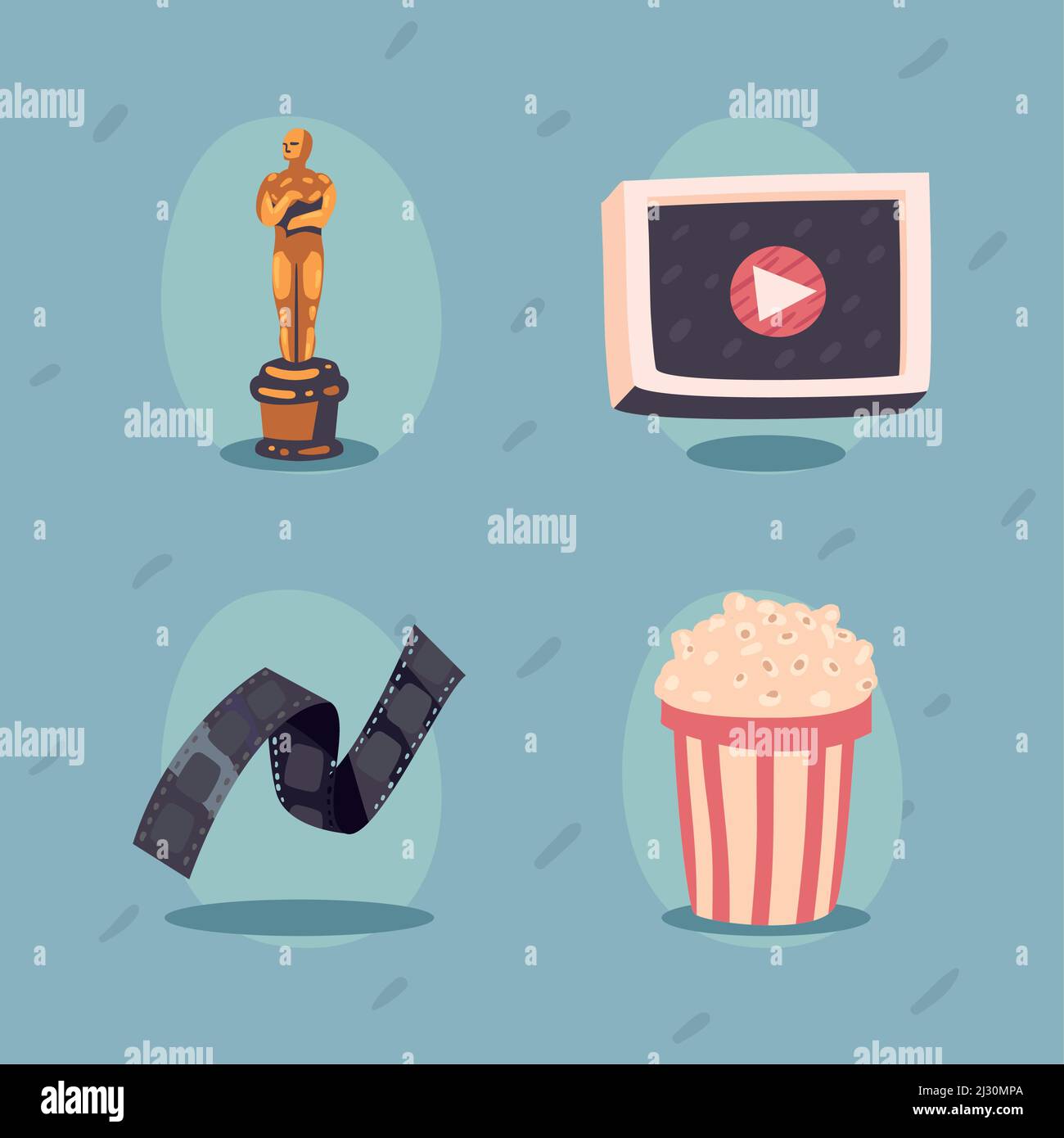 four flat cinema icons Stock Vector Image & Art - Alamy