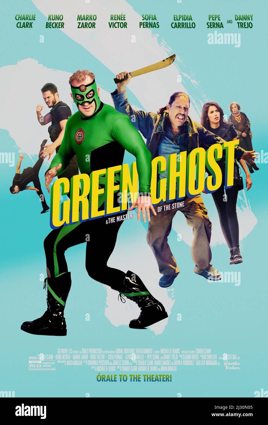 GREEN GHOST AND THE MASTERS OF THE STONE, poster, standing, from left ...