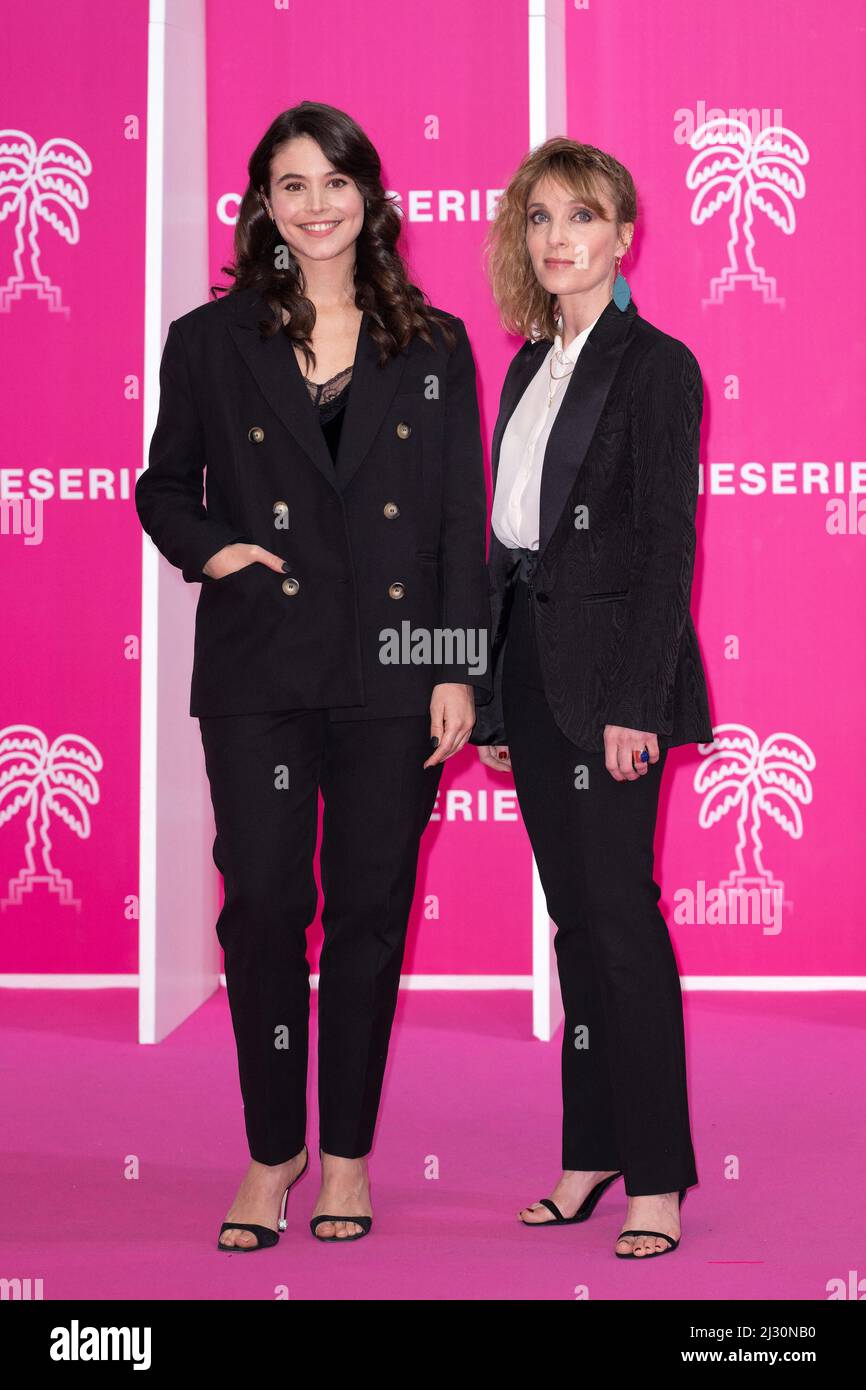 Marilou Aussilloux and Alix Poisson attend the pink carpet during the ...