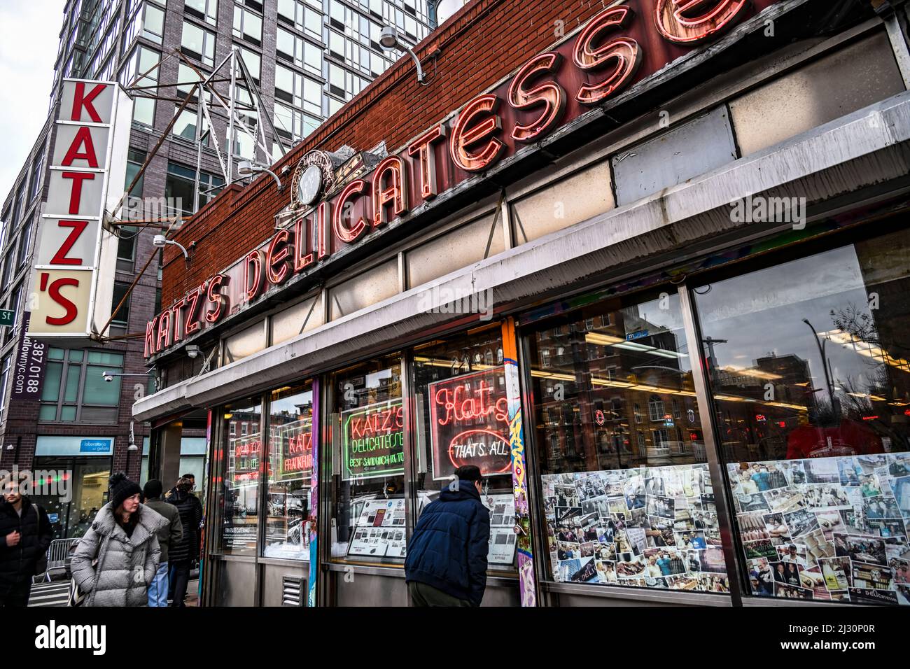 outside Katz's Deli in Manhatten New York City Stock Photo - Alamy