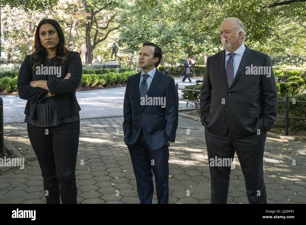 BILLIONS, from left: Sulekha Ebelle, Danny Strong, Wayne Duvall ...