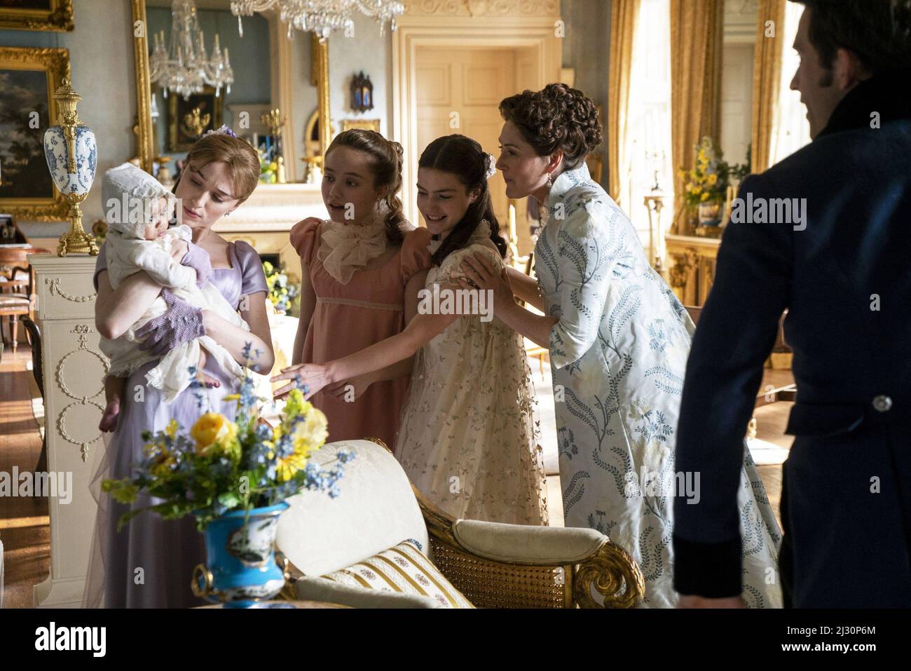 BRIDGERTON, from left: Arianna/Ava Gittens-Roberts, Phoebe Dyvenor ...