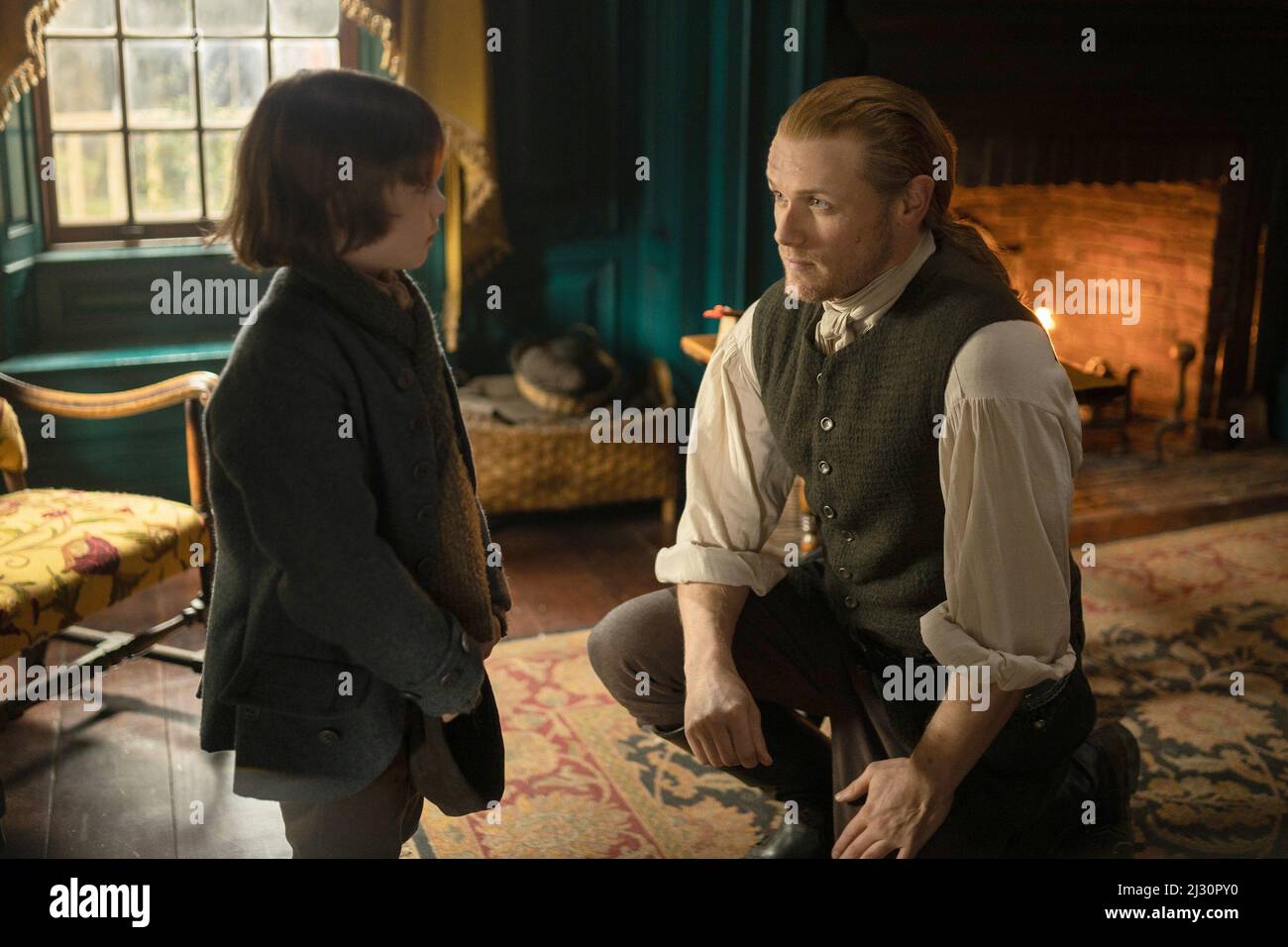 OUTLANDER, from left: Robin Scott, Sam Heughan, Temperance', (Season 6 ...