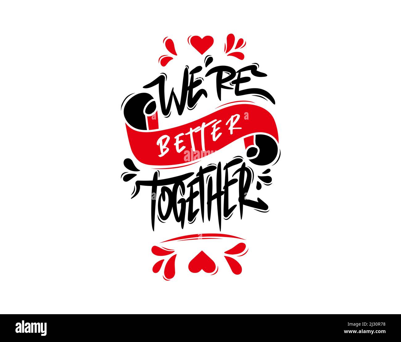 Together handwritten word lettering hi-res stock photography and images - Alamy
