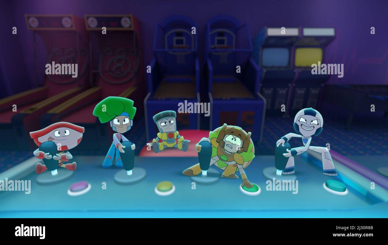 TRANSFORMERS: BOTBOTS, from left: Clogstopper, Bonz-Eye, Dimlit ...