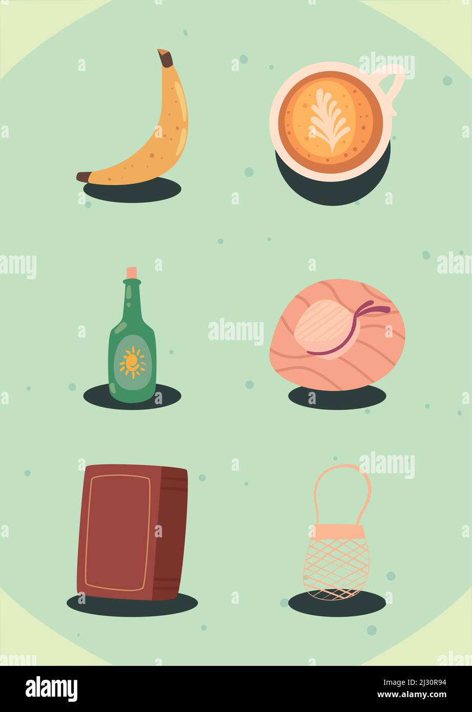 Six items Stock Vector Images - Alamy