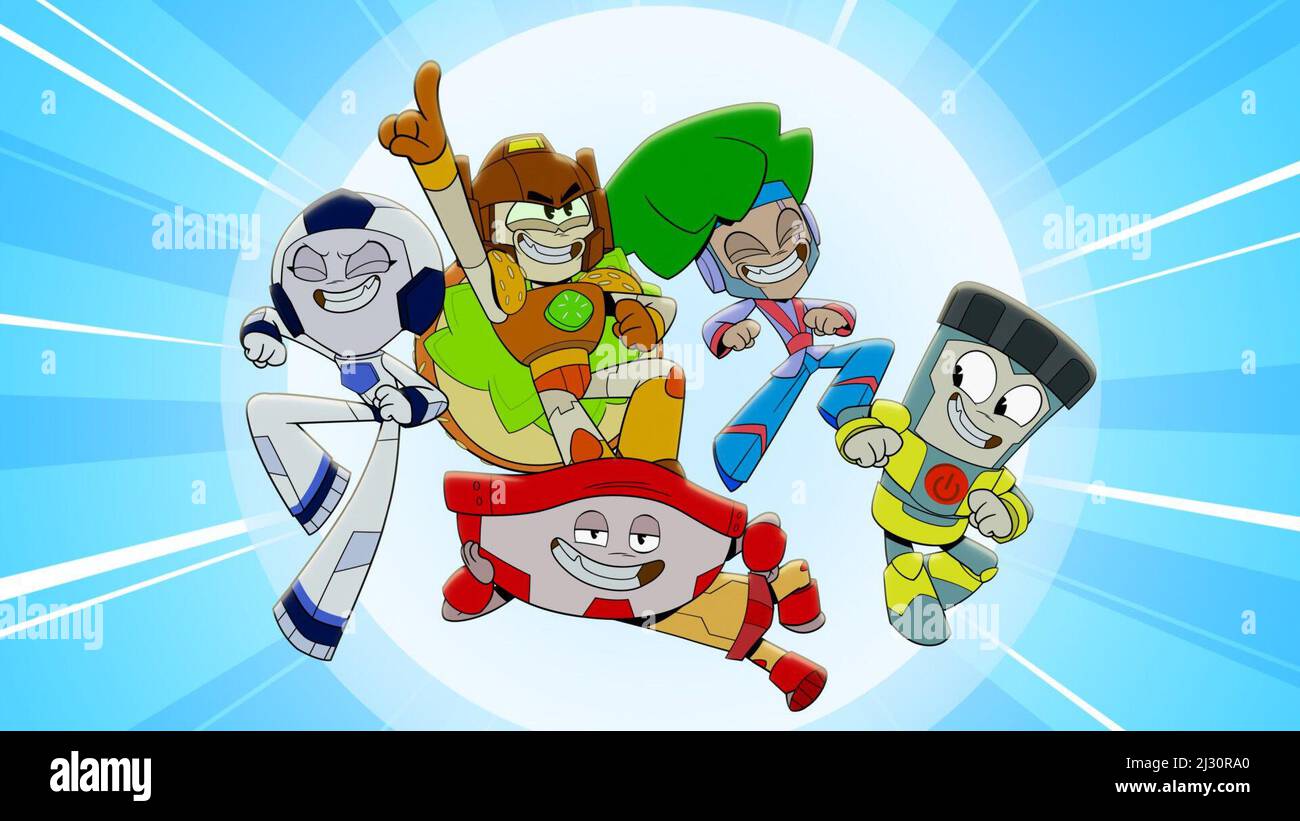 TRANSFORMERS: BOTBOTS, from left: Kikmee, Burgertron, Clogstopper, Bonz ...