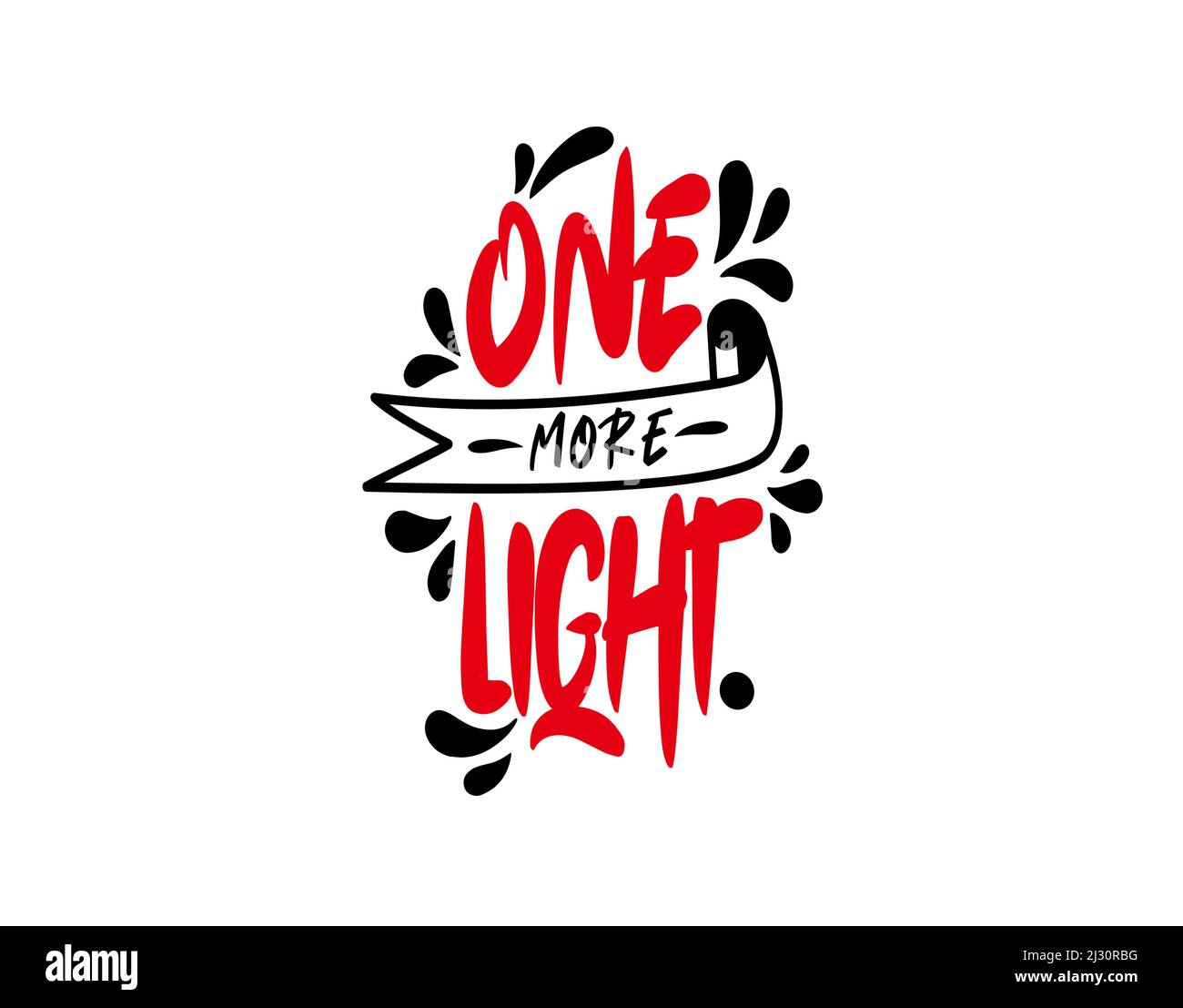 One More Light lettering text on black background in vector ...