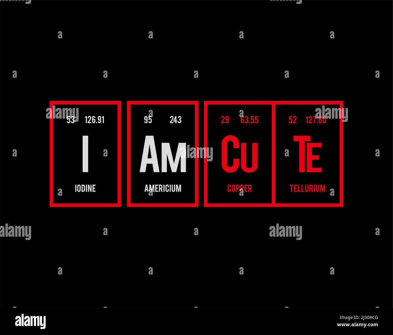Periodic Table of Elements on black background in vector illustration ...