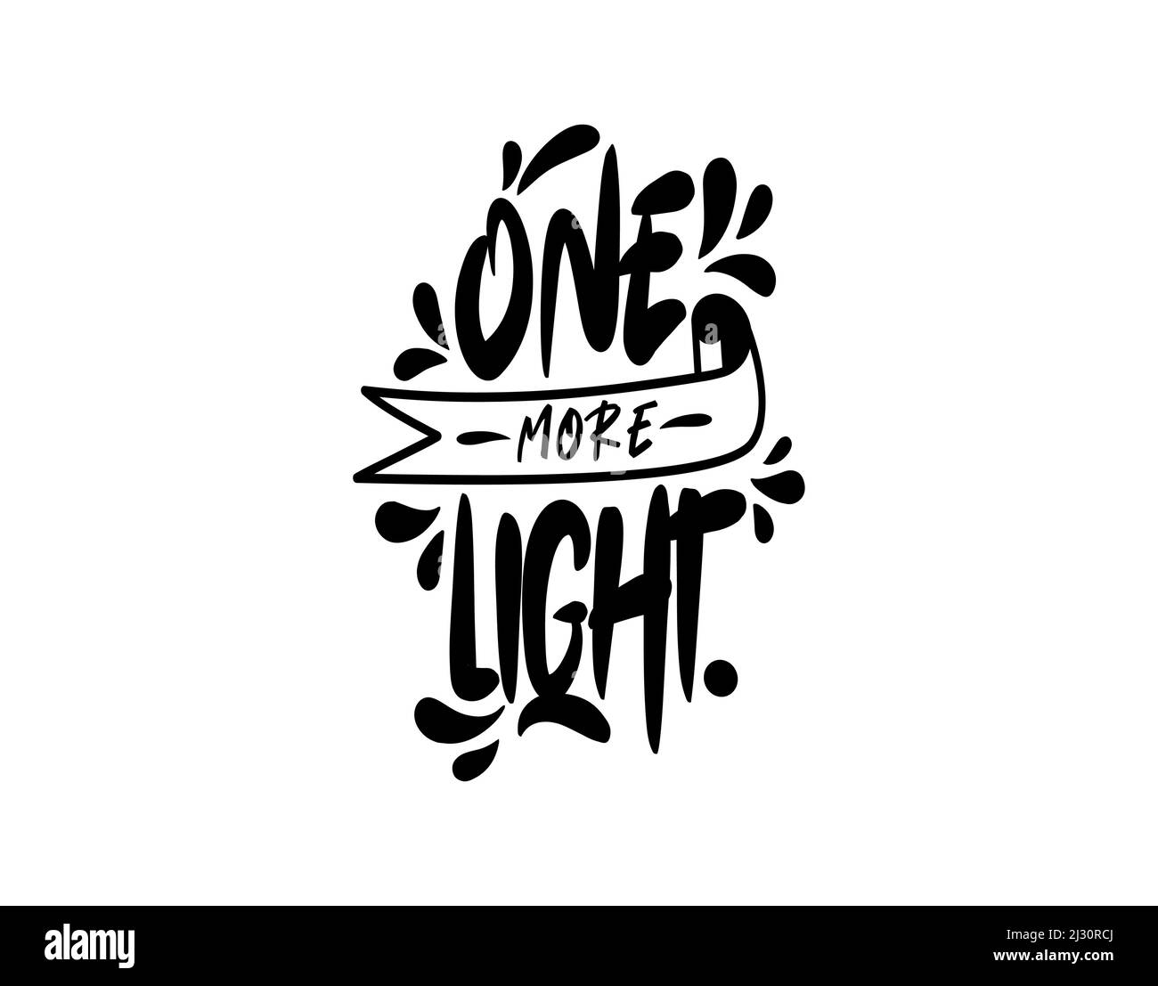One More Light lettering text on black background in vector ...