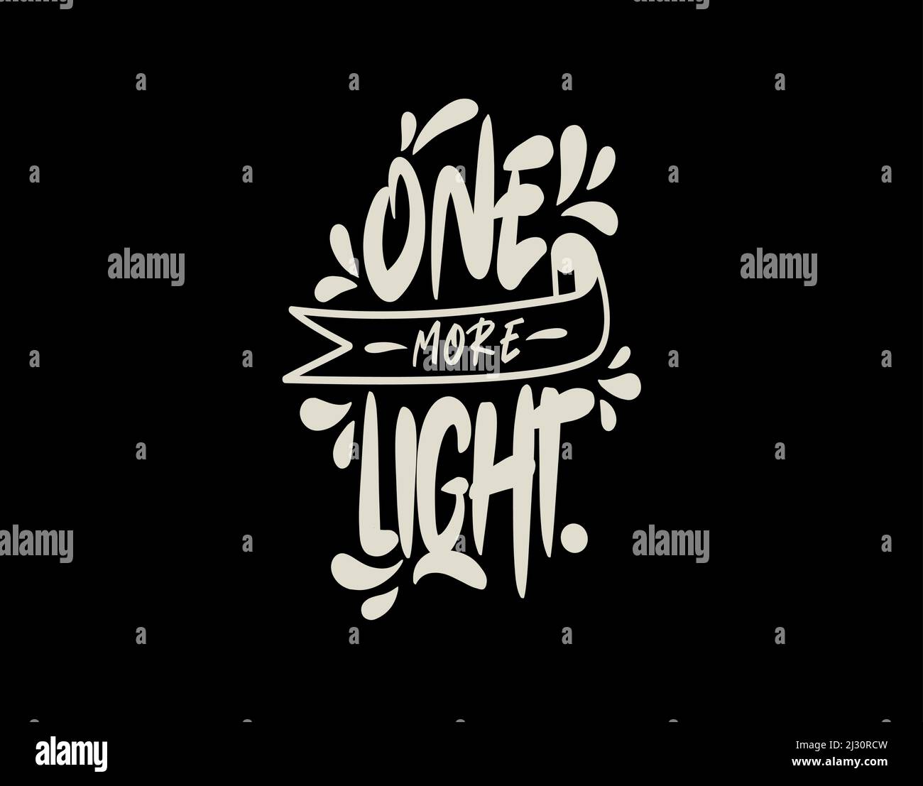 One More Light lettering text on black background in vector ...