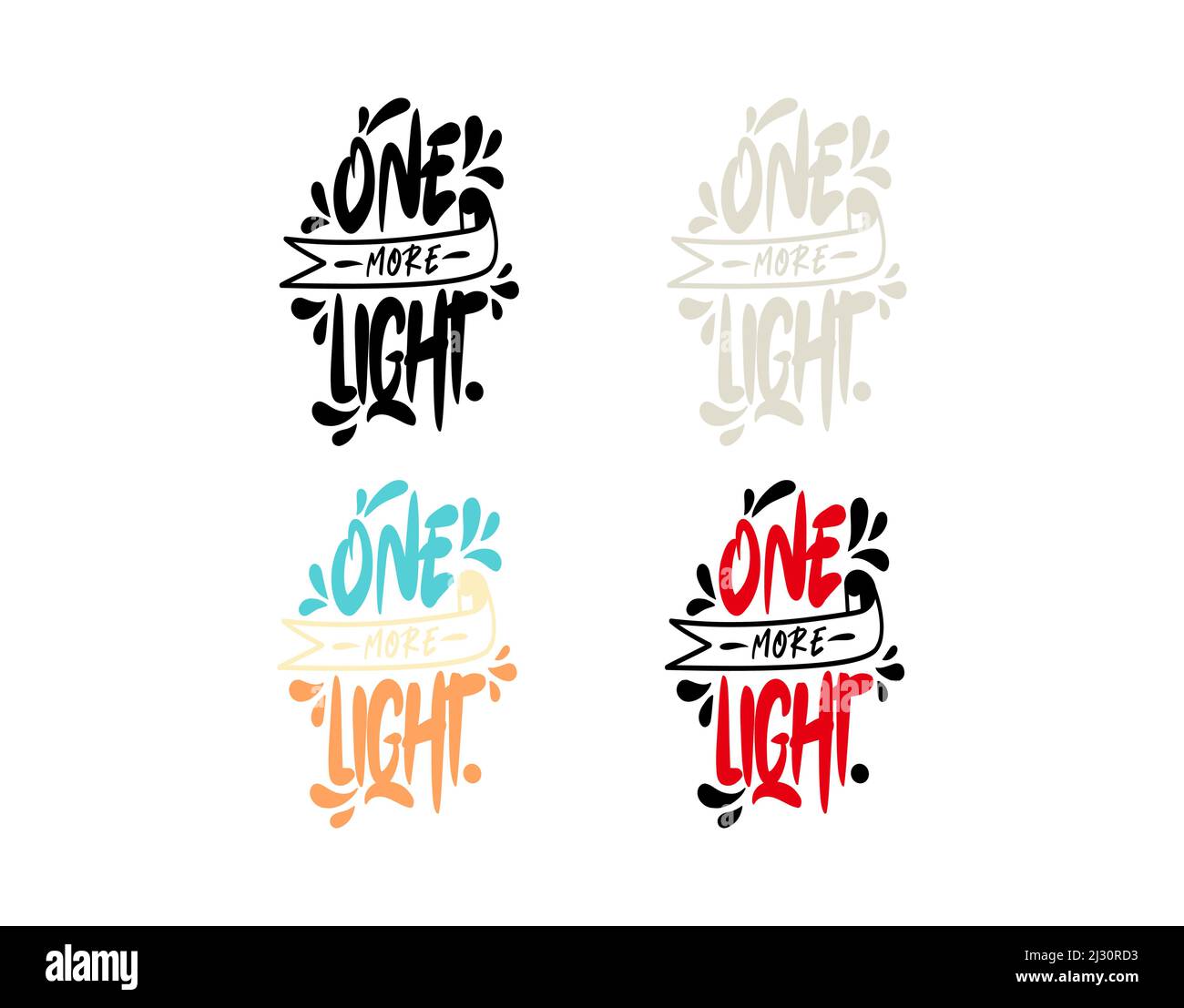 One More Light lettering text on black background in vector ...