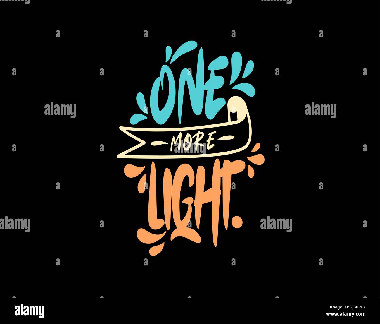 One More Light lettering text on black background in vector ...