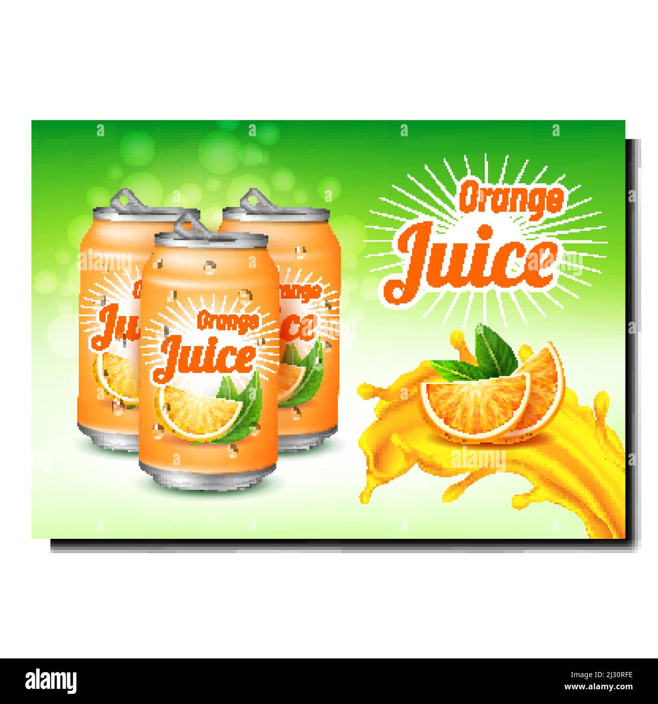 Orange Juice Creative Promotional Poster Vector Stock Vector Image ...