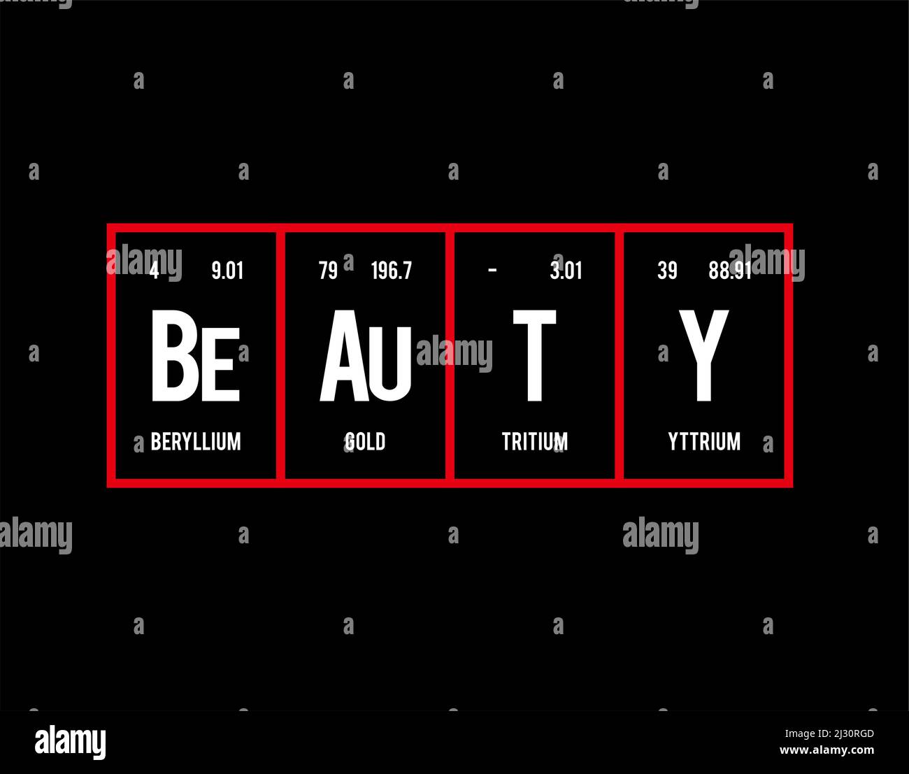 Periodic Table of Elements on black background in vector illustration ...