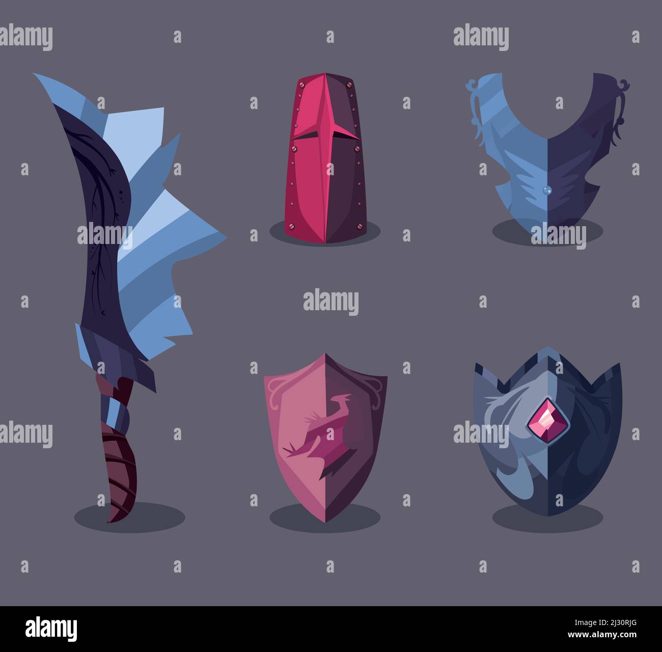 fantasy shields and sword Stock Vector Image & Art - Alamy