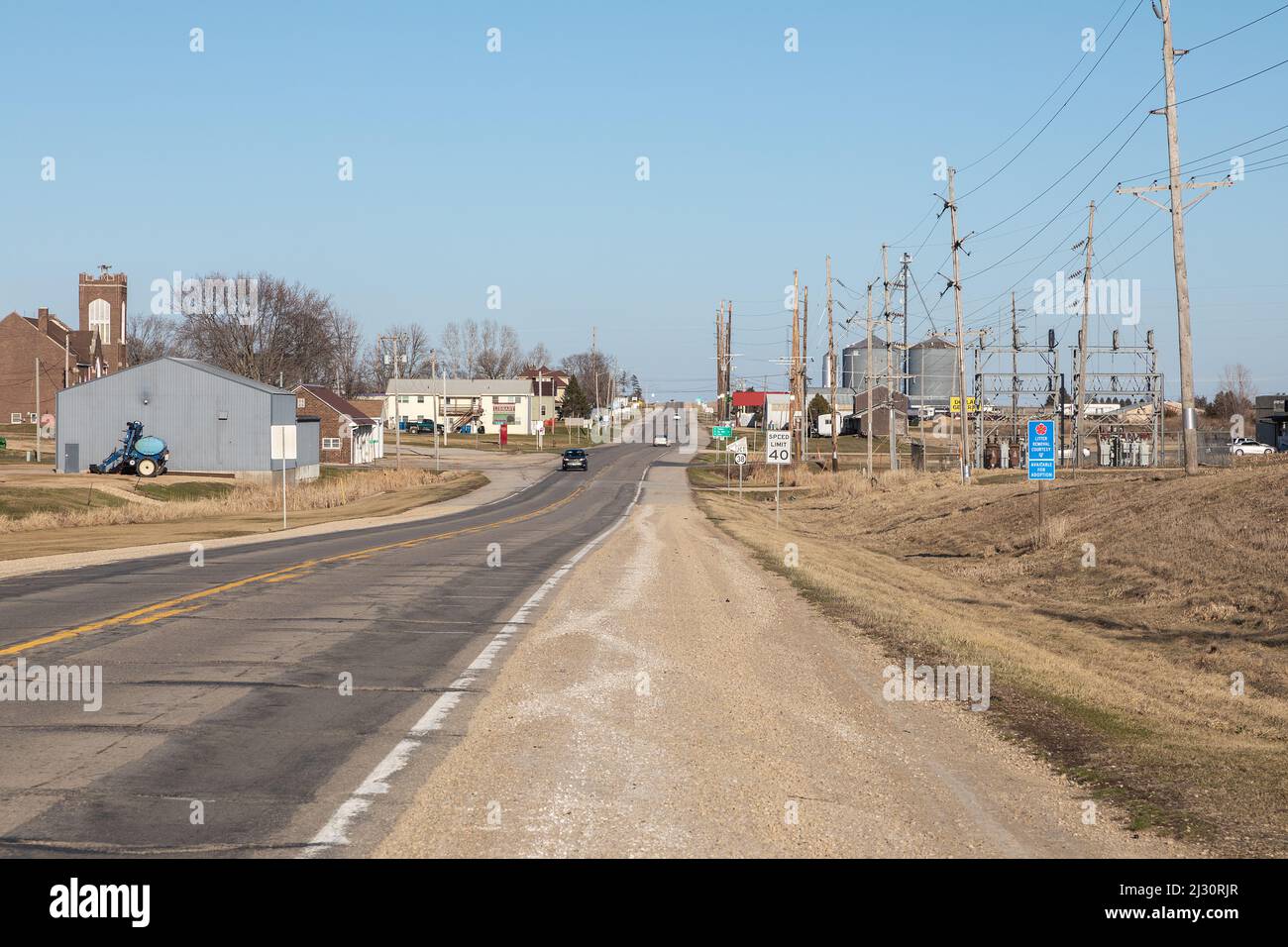 US Route 30 in Stanwood, Iowa Stock Photo - Alamy