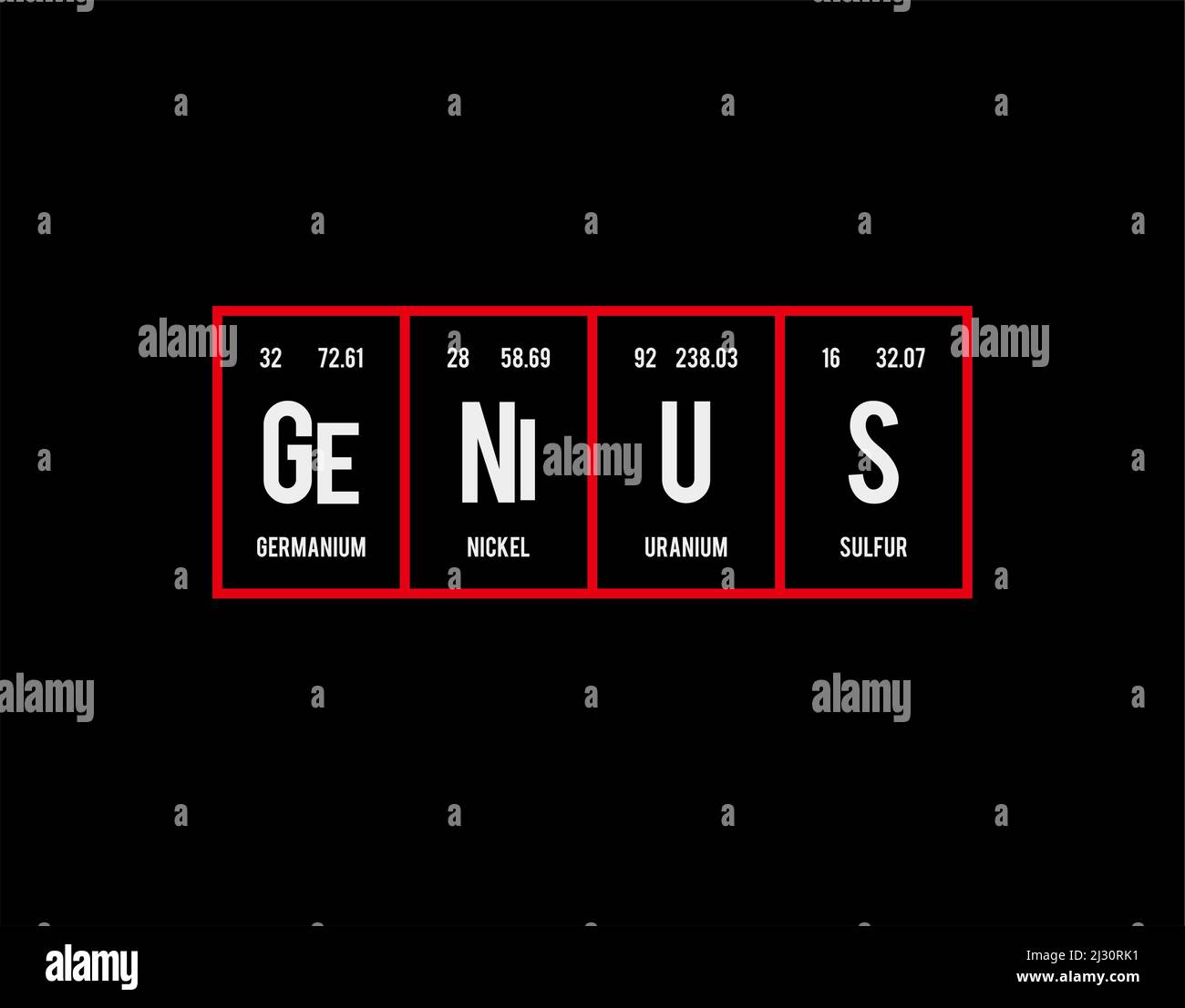 Periodic Table of Elements on black background in vector illustration ...
