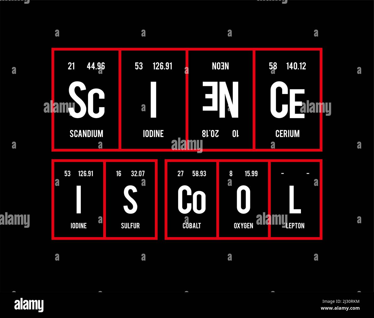 Periodic Table of Elements on black background in vector illustration ...