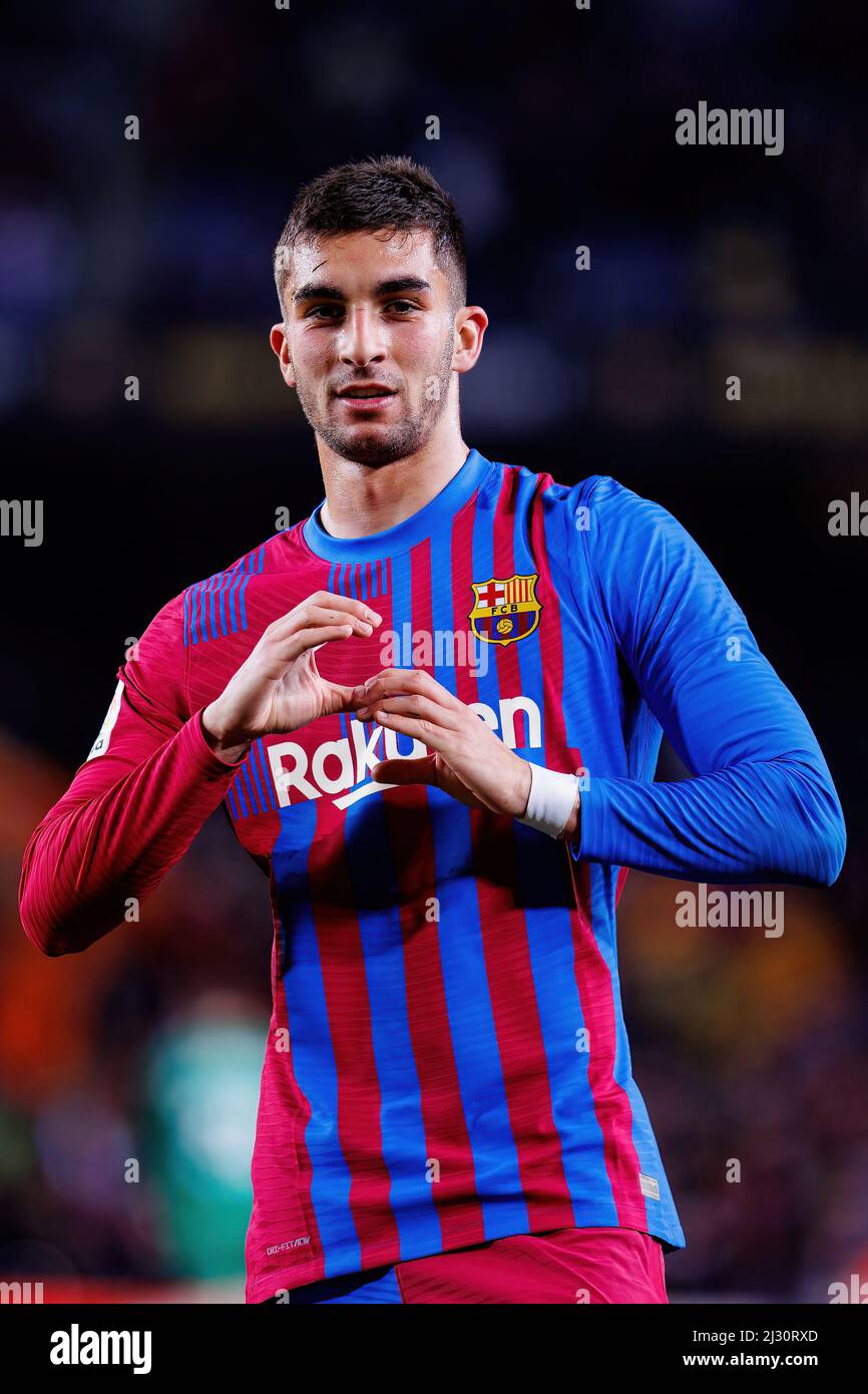 BARCELONA - MAR 13: Ferran Torres celebrates after scoring a goal at ...