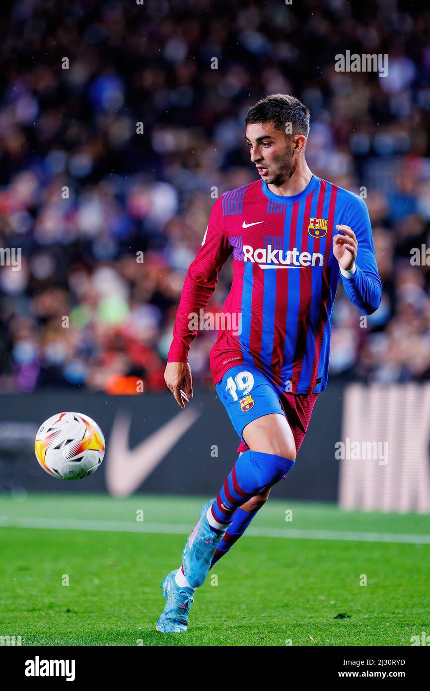BARCELONA - MAR 13: Ferran Torres in action during the La Liga match between FC Barcelona and ...