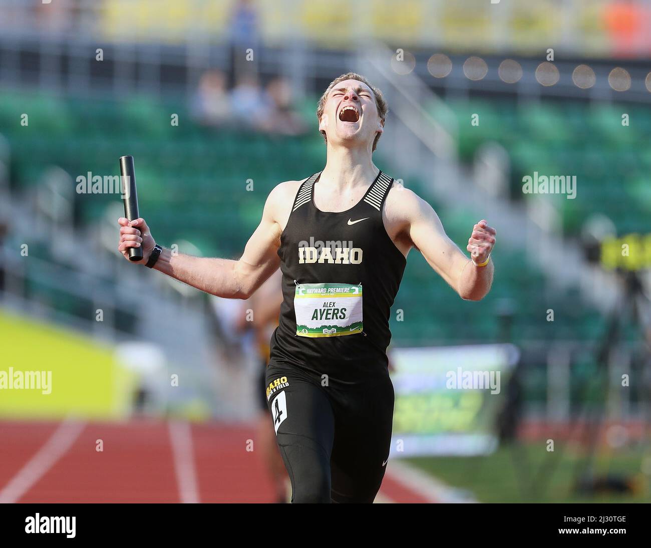 April 2, 2022: Alex Ayers of the University of Idaho finishes for the ...