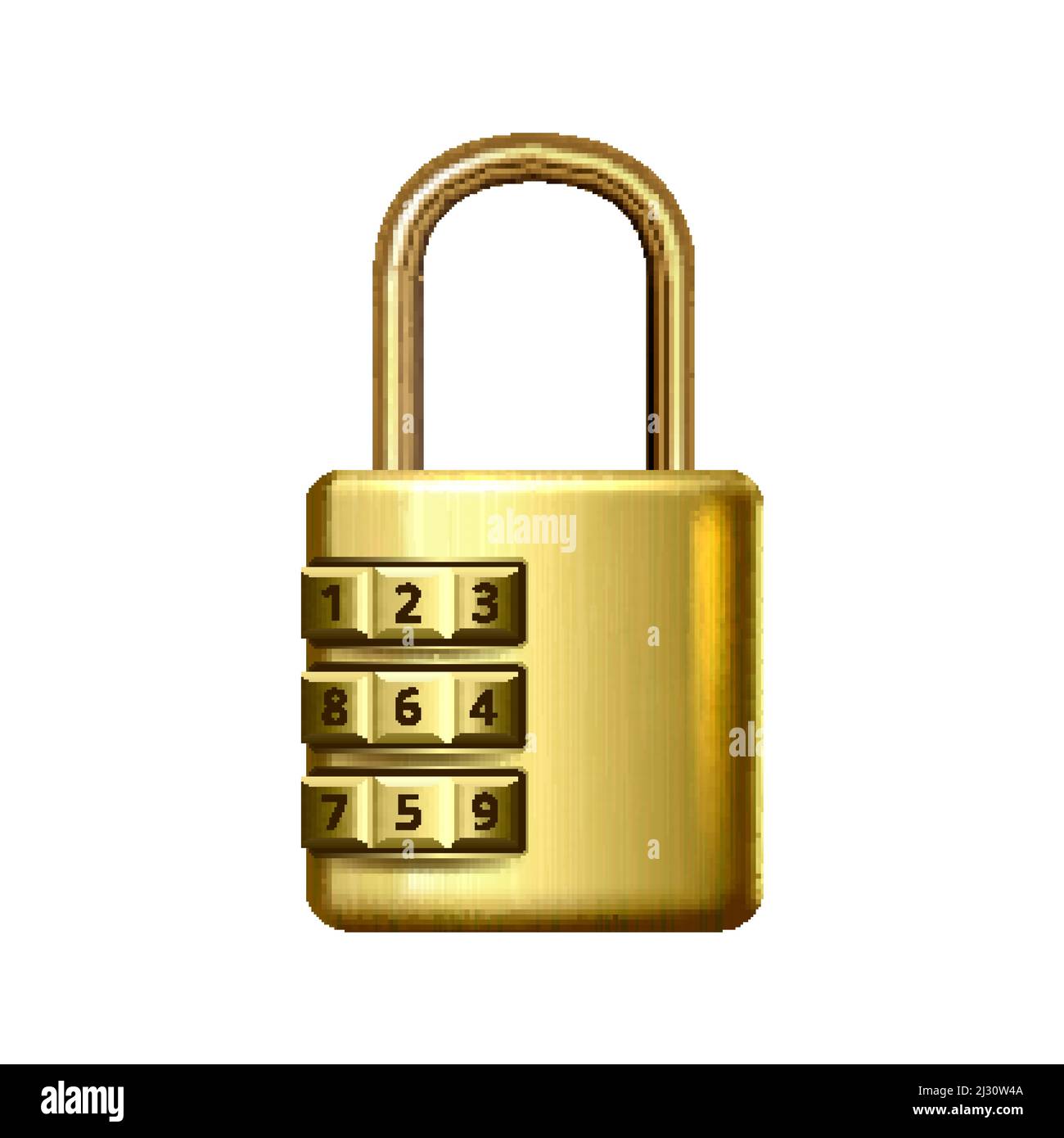 Padlock Security Safeguard With Code Key Vector Stock Vector Image ...