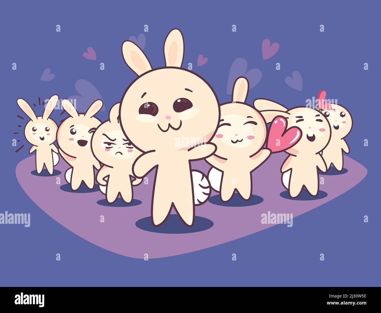 cute bunnies illustration Stock Vector Image & Art - Alamy