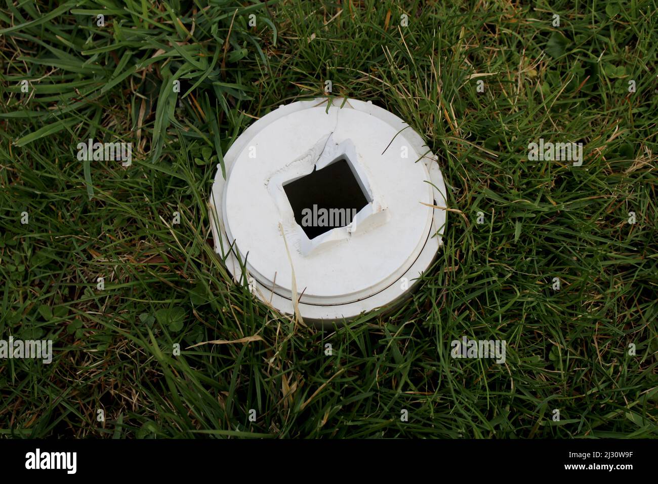 A Broken Cap on a White Septic Pipe Stock Photo - Alamy