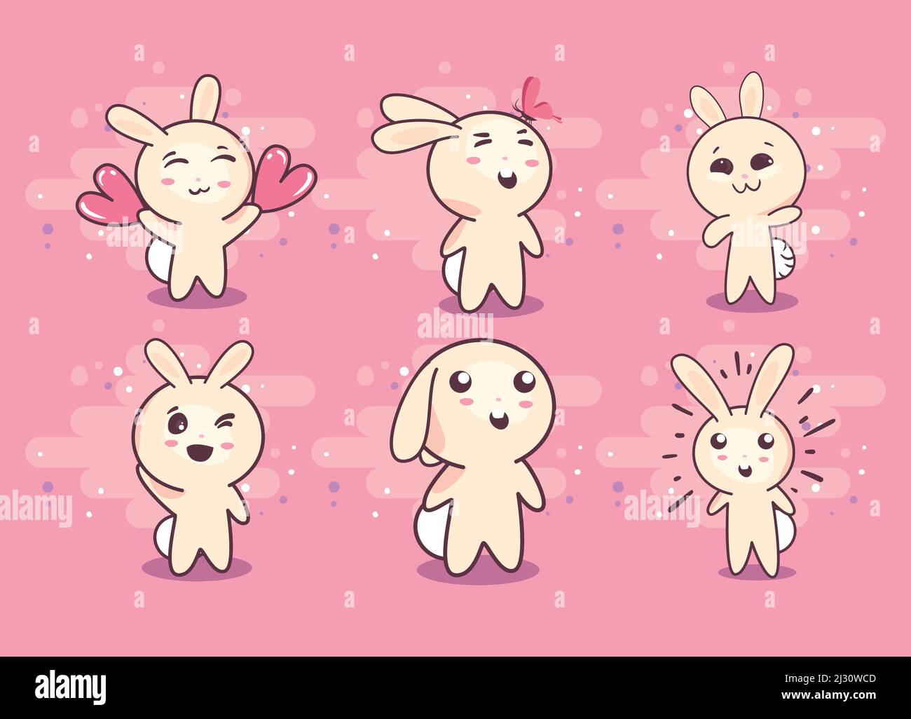 Six rabbits Stock Vector Images - Alamy