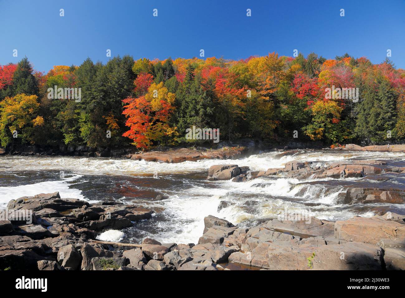 Landscape at the Red River, Quebec, Canada Stock Photo - Alamy