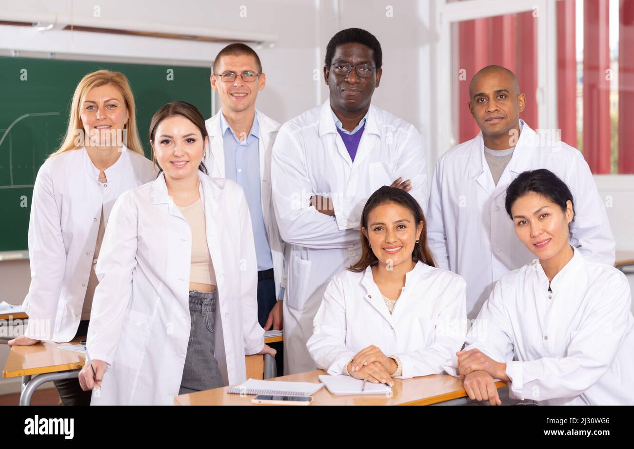 Portrait of group of adult medical students Stock Photo - Alamy