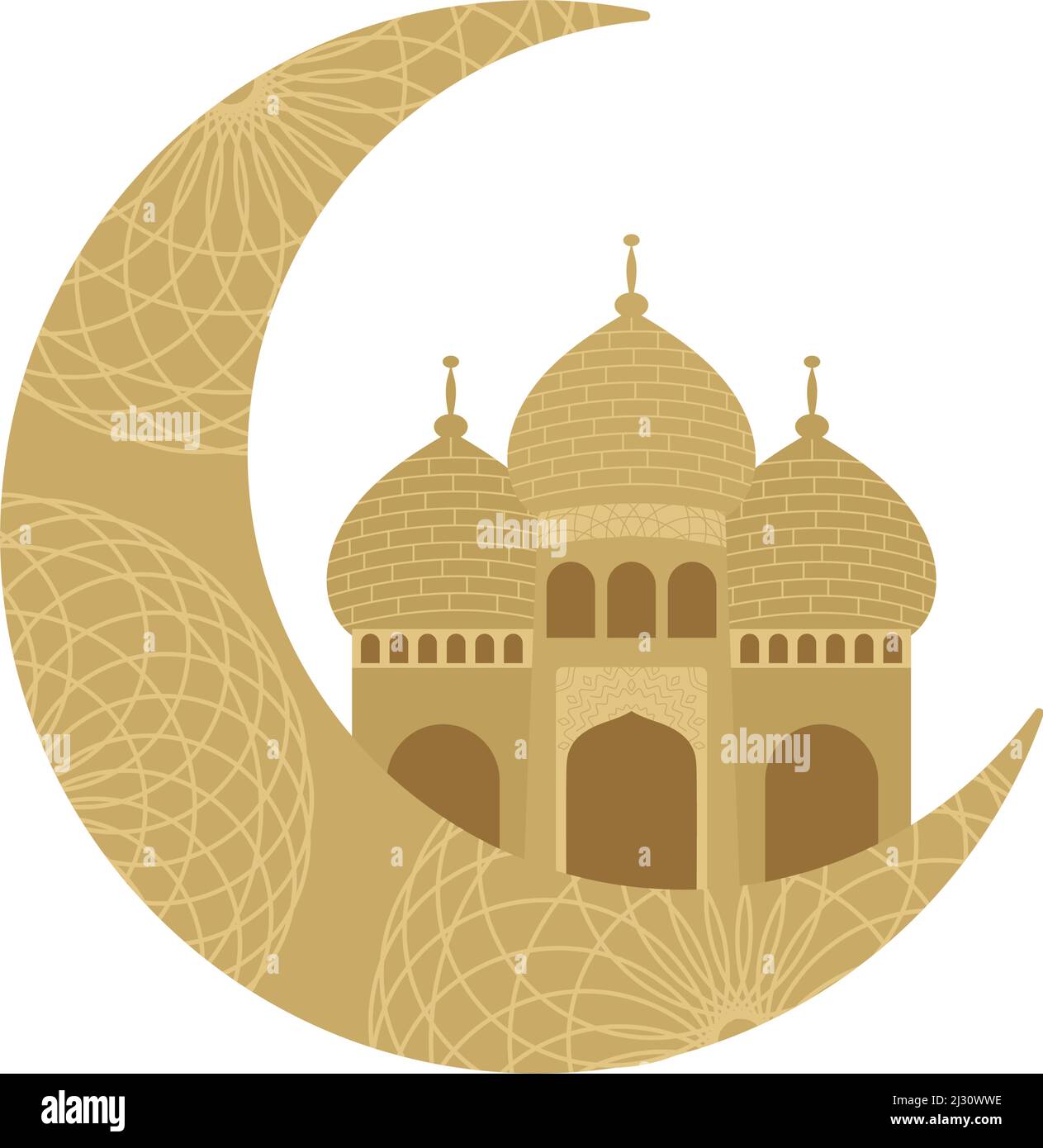 moon with mosque Stock Vector Image & Art - Alamy