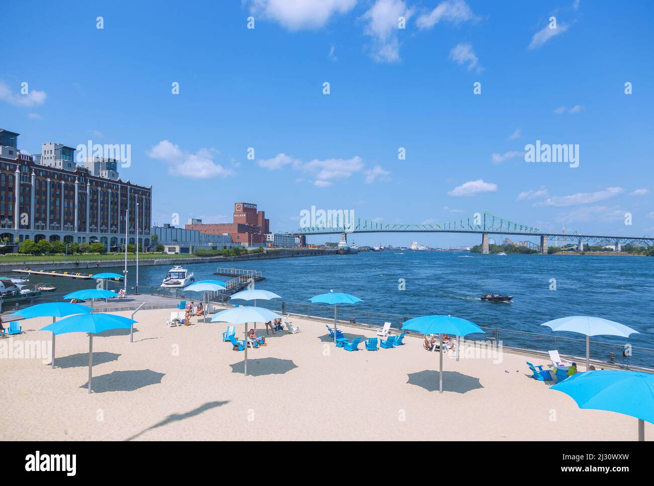 Montreal; Clock Tower Beach at the Old Port of Montreal, Paul-Cartier ...